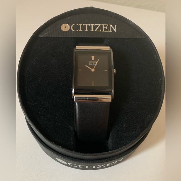 Citizen | Accessories | Citizen Eco Drive Tank Watch Silver Tone Black ...